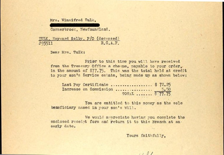 419 Squadron RCAF 1941 to 1945 P/O Selby Tulk
